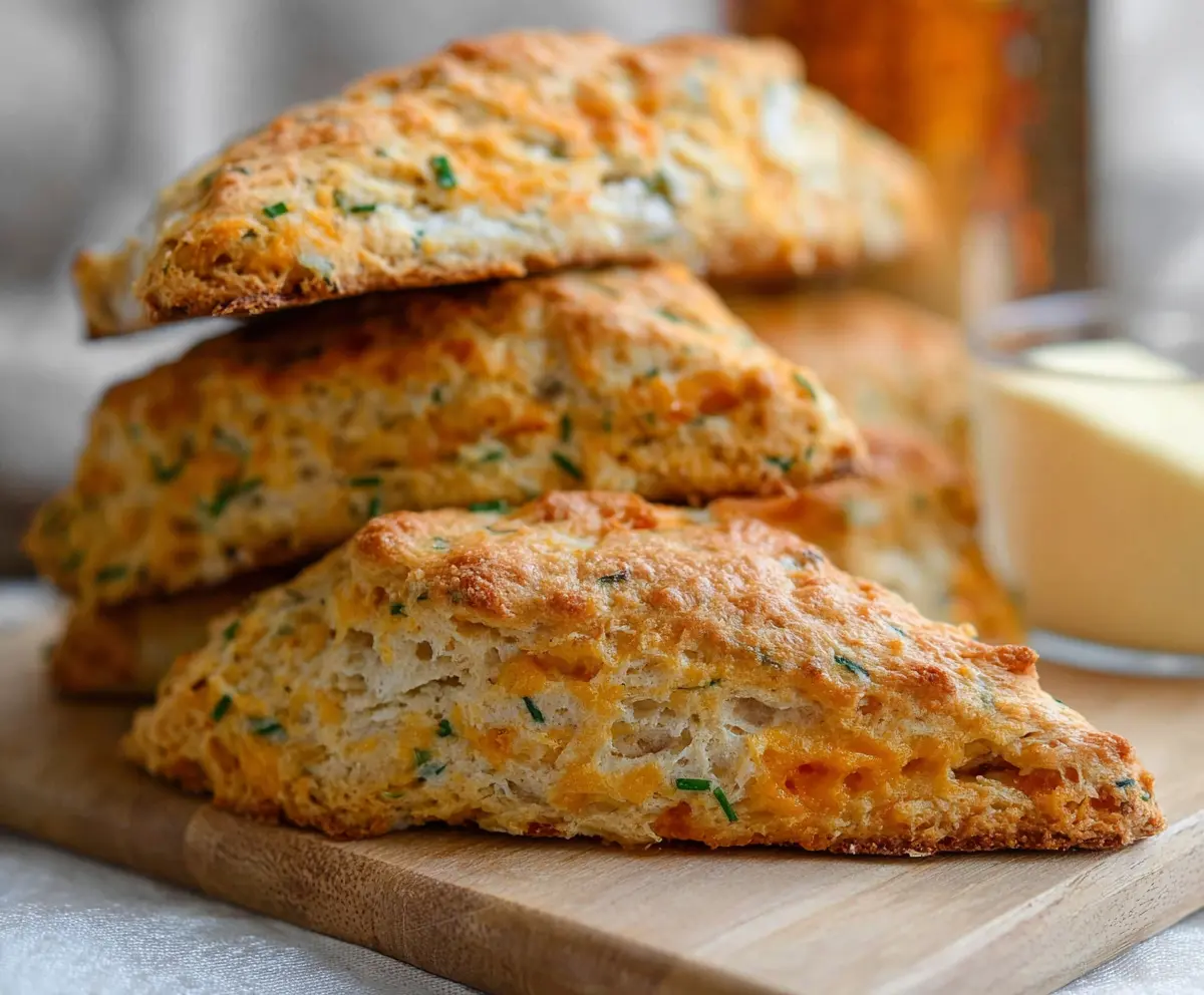 Sharp Cheddar & Chive Sourdough Scones Recipe